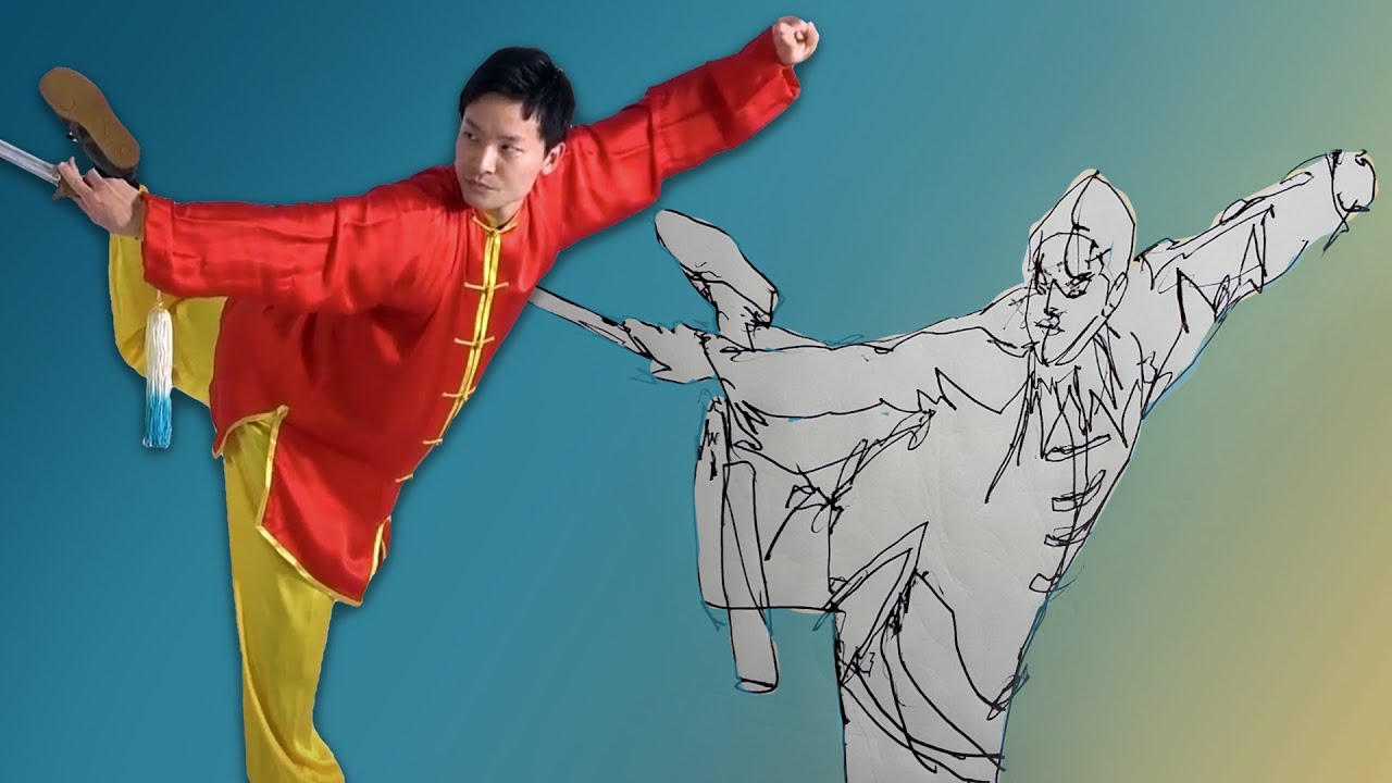 Drawing a Martial Arts Action Figure Model - YouTube