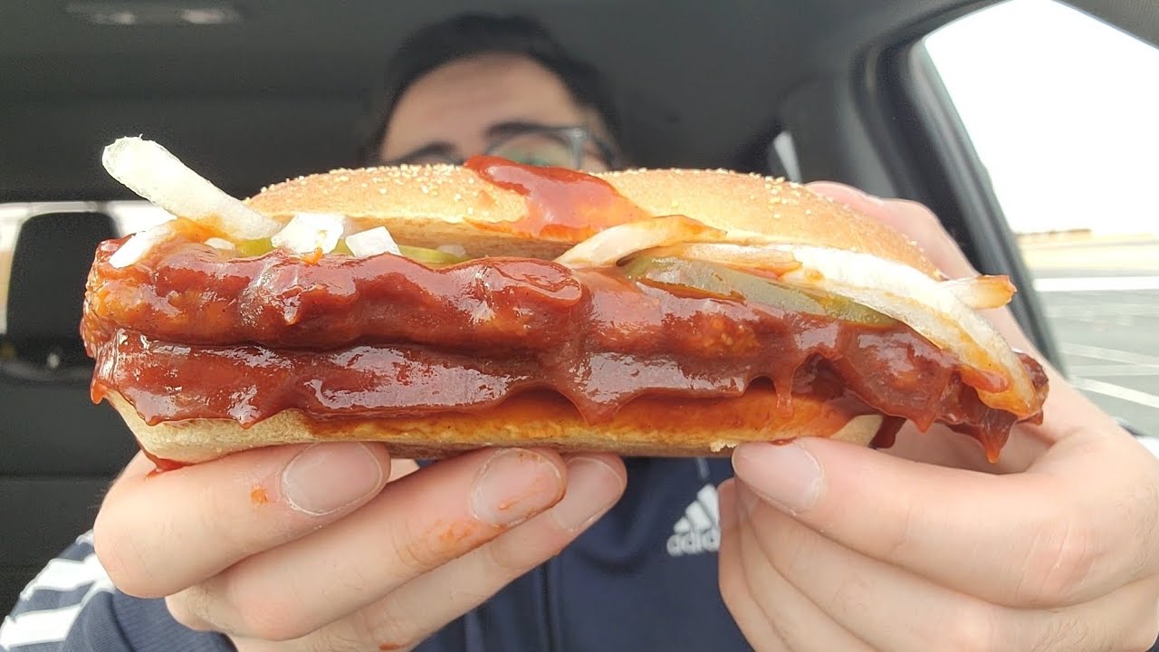 Mcdonald's McRib Sandwich REVIEW - YouTube