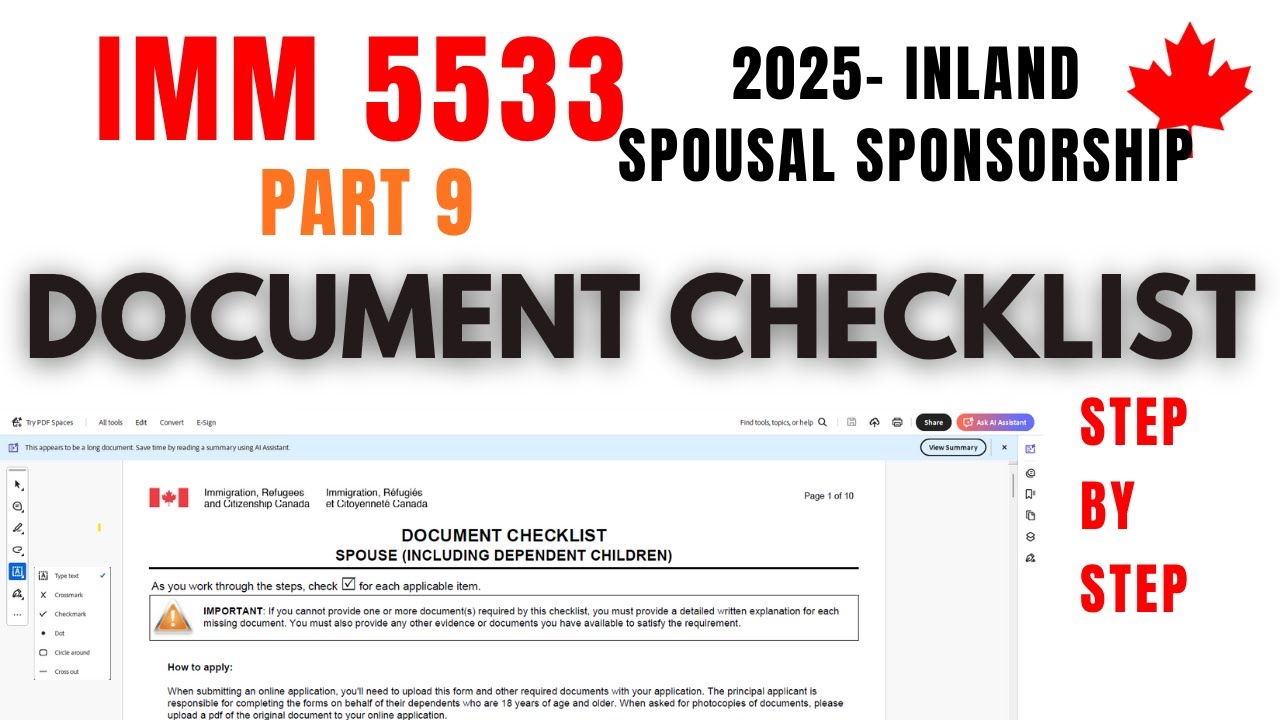 Spouse PR HOW TO FILL IMM 5533 CHECKLIST Step by Step 2025 #IMM5533, # ...