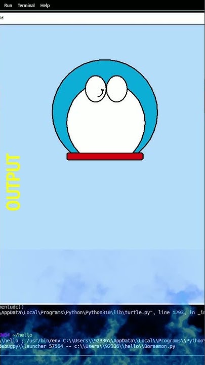 Making doraemon using python || coding status ||#shorts #python #coding #programming#html#code ...