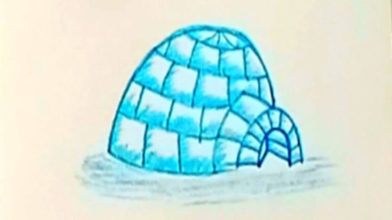 how to draw IGLOO step by step morgina drawing - YouTube