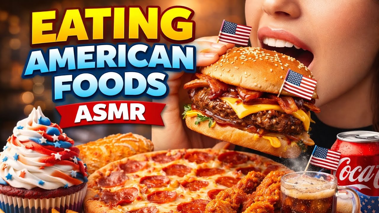 American Fast Food Eating ASMR 🍔🍟 | Crispy, Juicy & Satisfying Food ...
