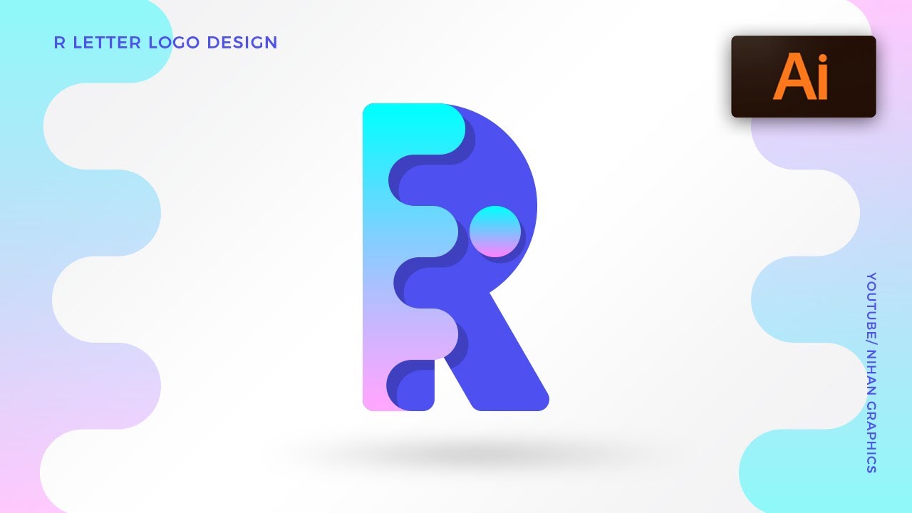 R letter logo design in Illustrator | Illustrator tutorials | Best Logo ...