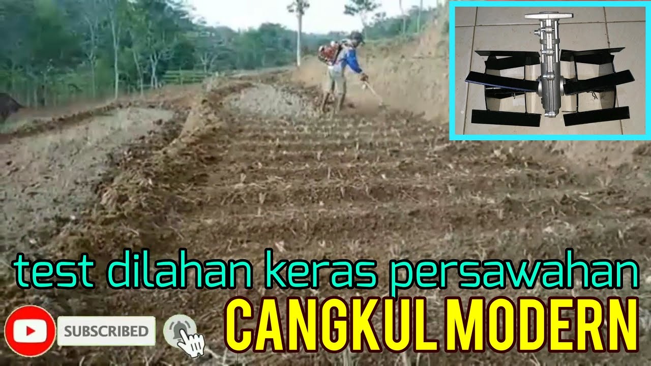 mesin cangkul modern - membuat bedengan dilahan keras bekas padi - YouTube