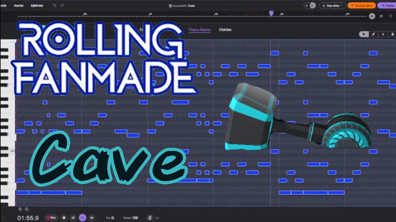 Rolling Fanmade: Cave - Piano Tutorial 🗻🌌🧱 - YouTube