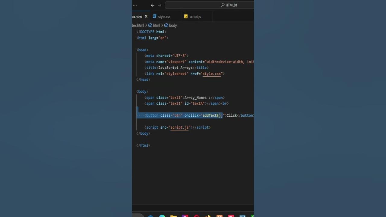 Codeing Lesson 35 Javascript Arrays Webprogramming Shorts Short Html5 Css Uppbeat Youtube