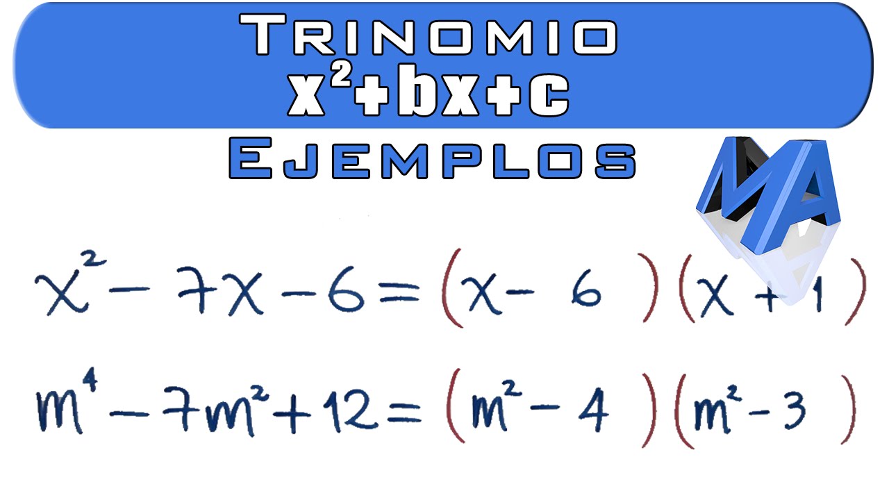 Factorizaci n Trinomios De La Forma X2 bx c Ejemplos YouTube