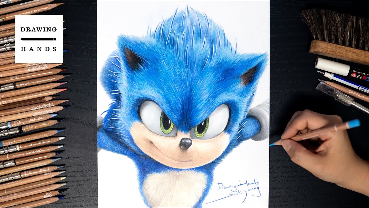 Drawing Sonic the Hedgehog 3 - Sonic [Drawing Hands] - YouTube