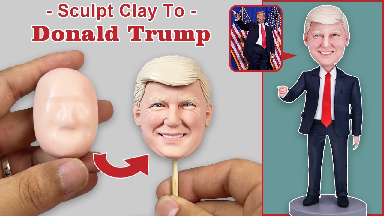 Hand Sculpture Custom Donald Trump Bobblehead From Polymer Clay ...