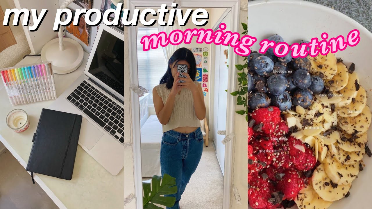 my real 8 am productive online school morning routine - YouTube