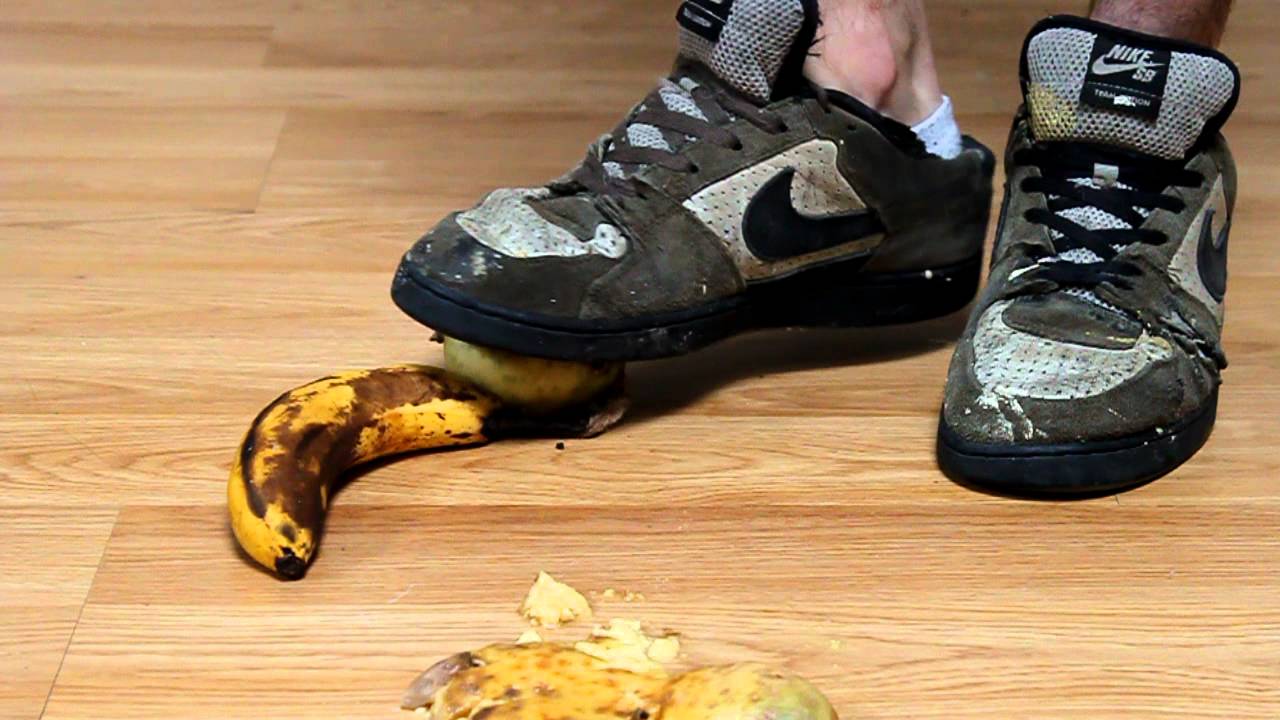 Hot College Boy Crushes Banana and Potatoes with Trashed Skate Shoes ...