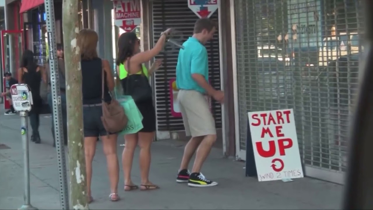 Guy humps random strangers - YouTube