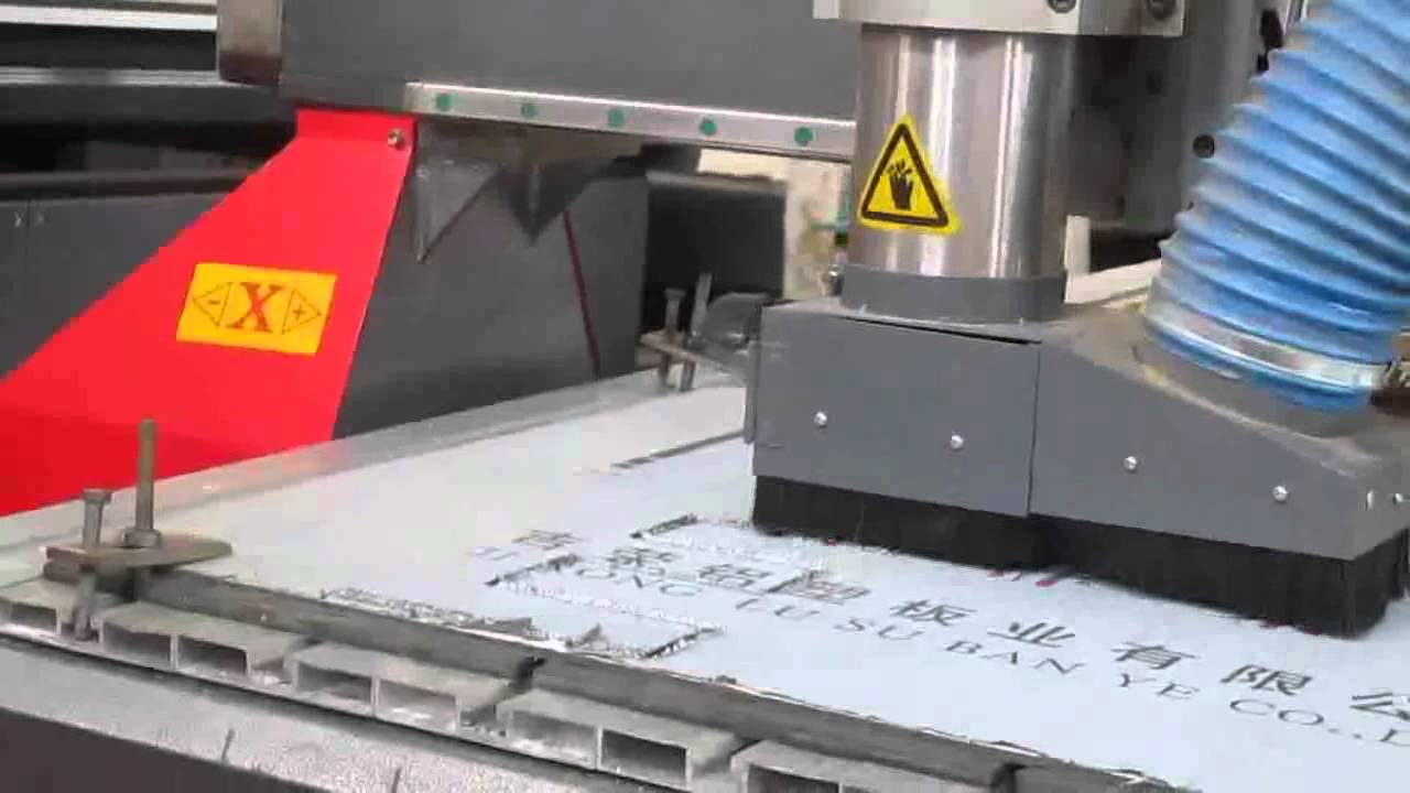 CNC router for ACP cutting - YouTube