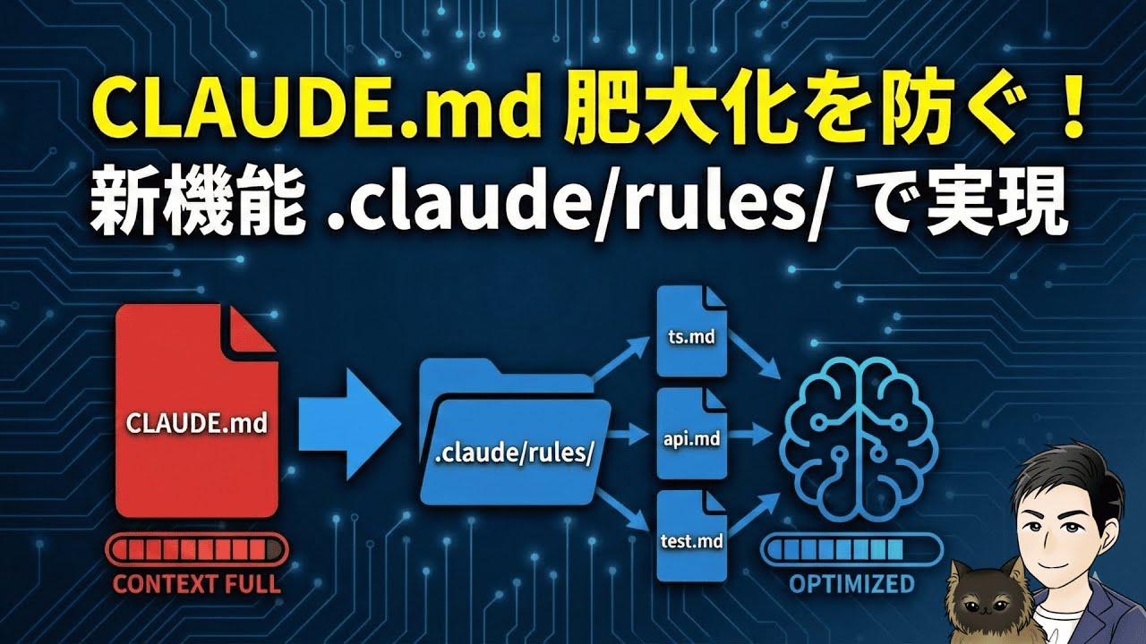 Claude Codeの動的ルール読み込み機能 - .claude/rules/でコンテキストを効率化 - YouTube