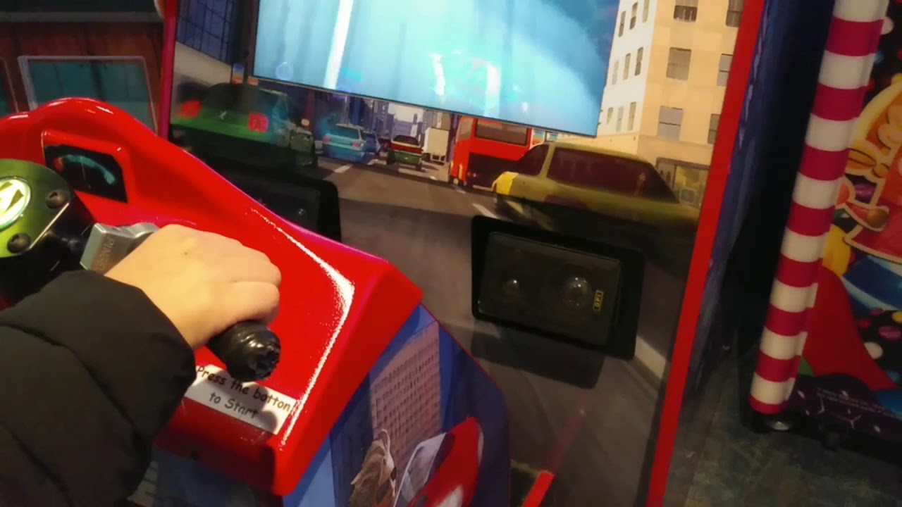 Motorcycle lane-splitting game simulation at Metrotown mall, Burnaby ...