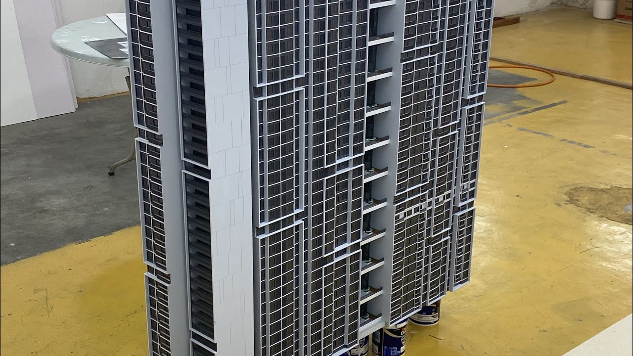 Scale model building tower 1:100 - YouTube