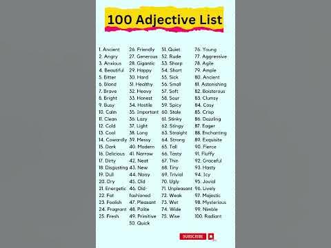 100 Adjective Words, Basic English #adjective #shorts - YouTube