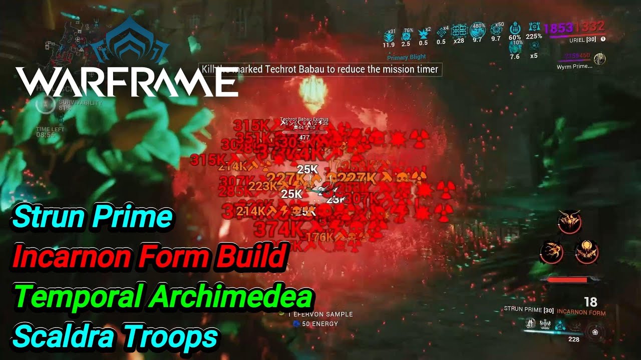 Warframe / Strun Prime / Incarnon Form Build / Temporal Archimedea ...