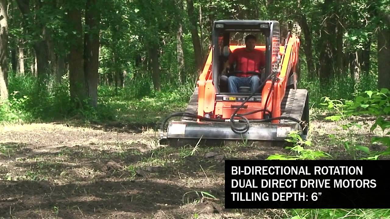 Rotary Tiller Skid Steer Attachment Triple S Products - YouTube