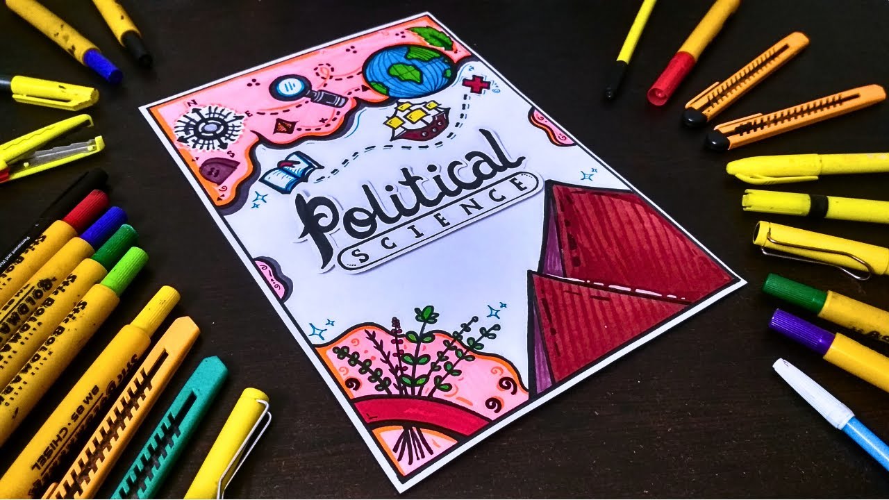 Political Science Front Page Design | How to Make Civics Project Cover ...