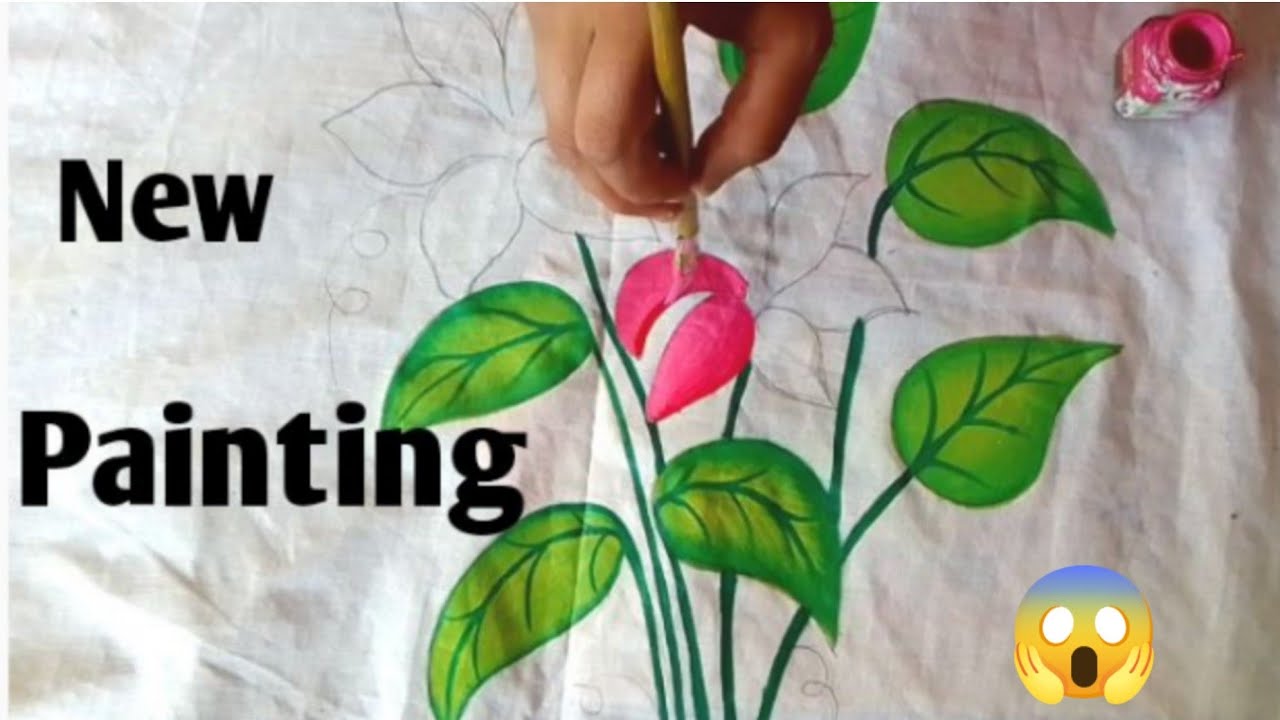 How to chadar painting dizain Beautiful flowers painting dizain ️💯🌺 ...