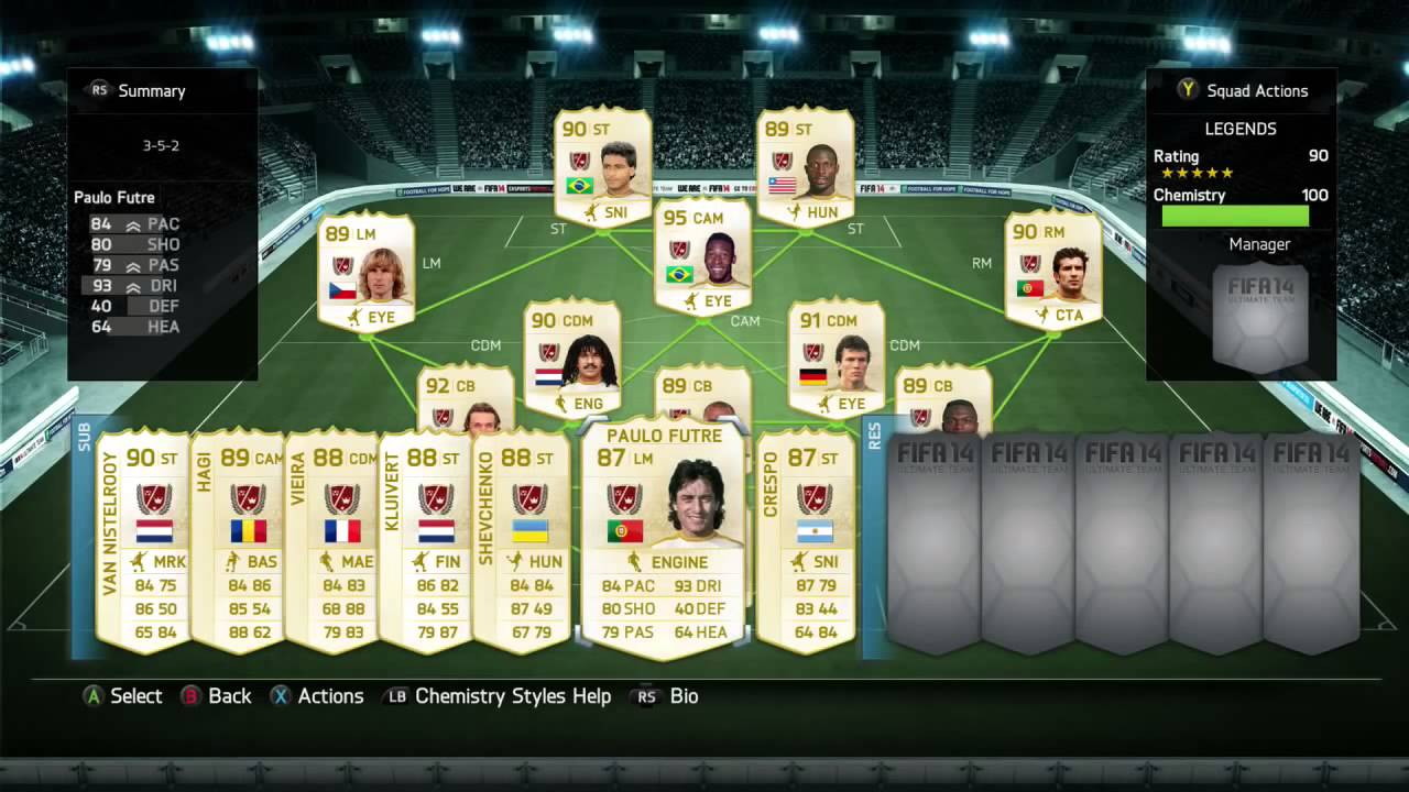 Full Legends Team Fifa 14 - YouTube