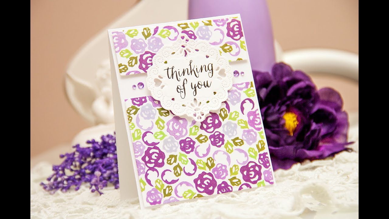 Spellbinders Pierced Delight & Romantic Rose Card - YouTube
