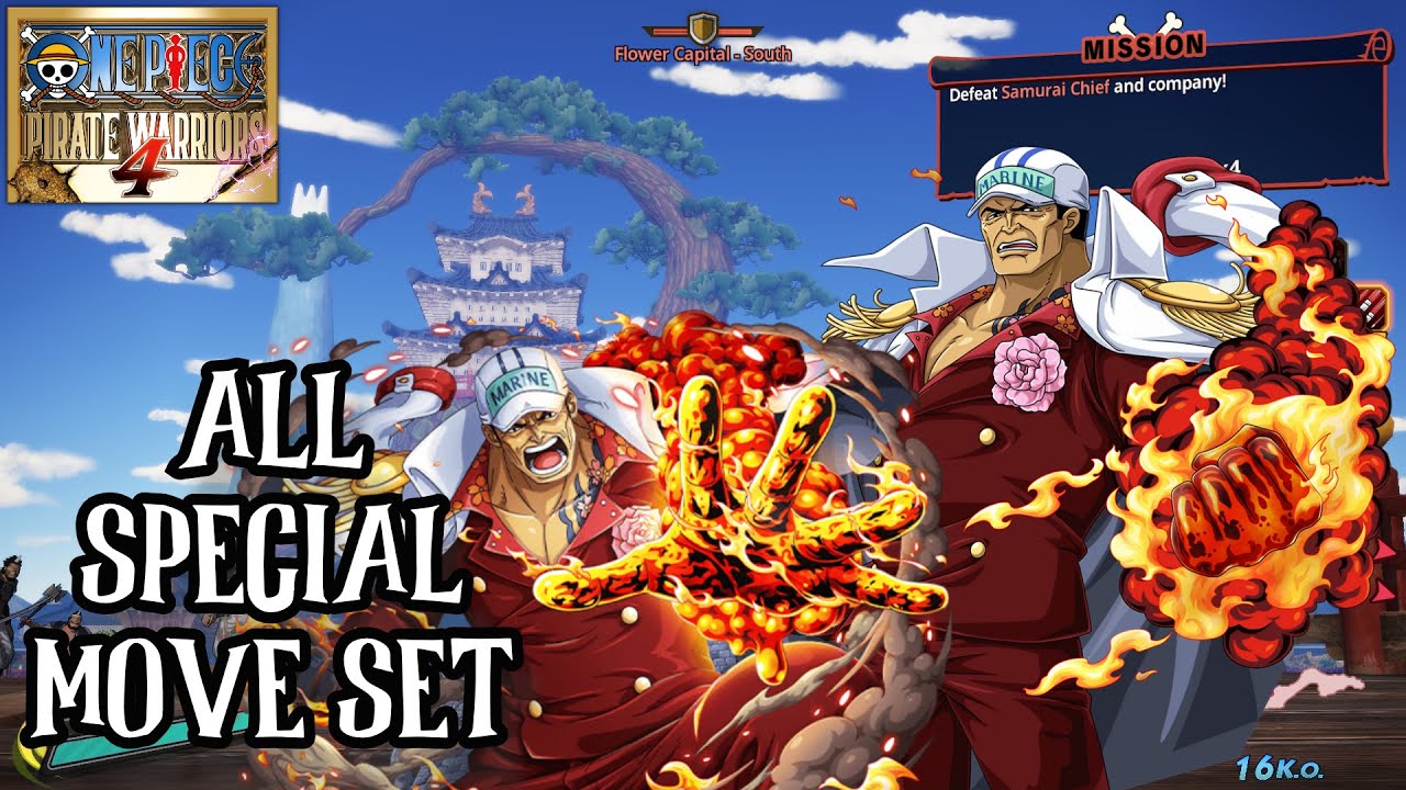 All Akainu/Sakazuki Special Move Set - One Piece: Pirate Warriors 4 ...