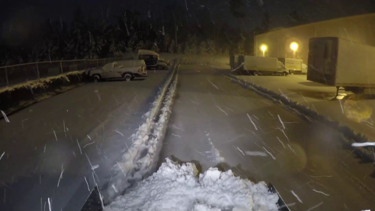 Skid Steer With Snow Push Box - YouTube