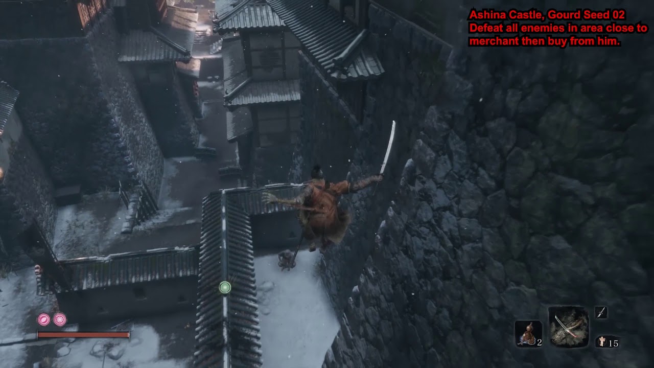 Sekiro PS4 - Ashina Castle - All Gourd Seed Locations - YouTube