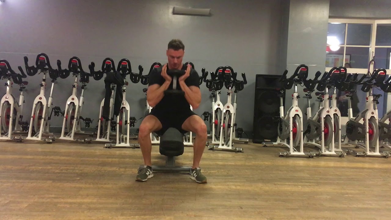 Goblet squat using bench - YouTube
