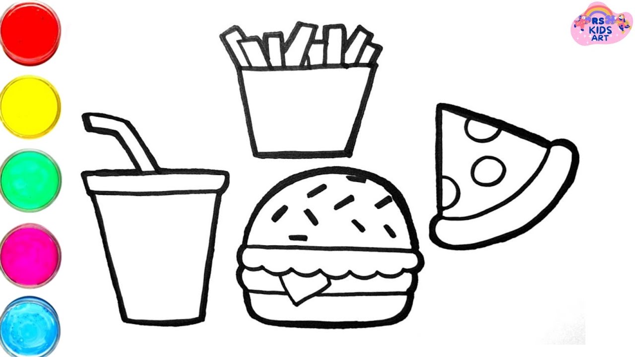 How to draw Junk food | Junk food drawing for kids #art #drawing #art ...