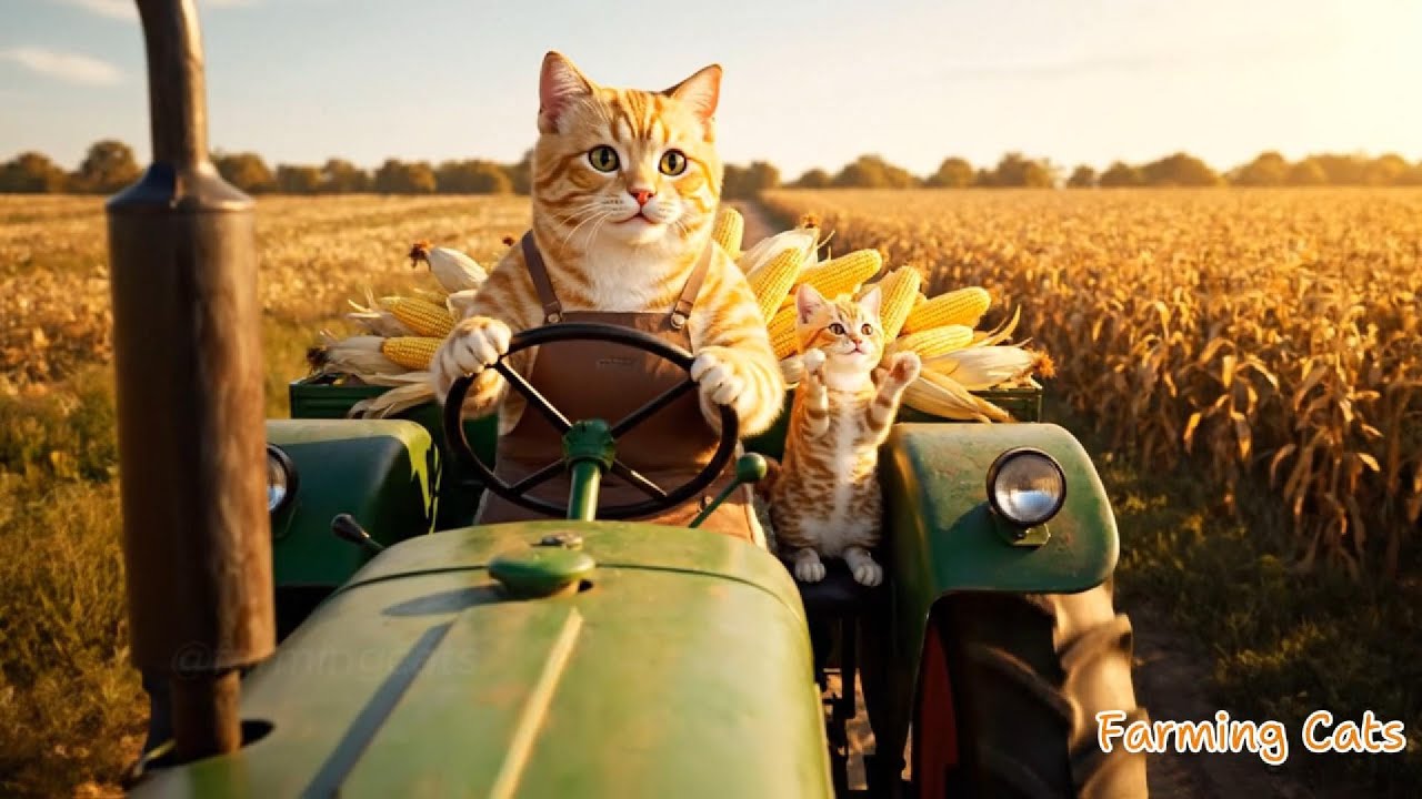 A Day on the Cat Farm: Harvesting Tomatoes, Eggplants & Corn, and ...