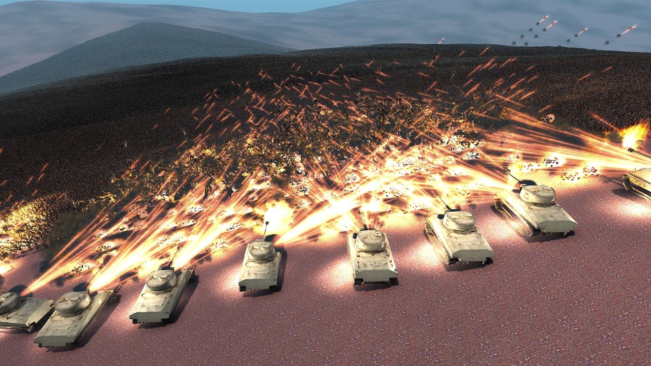 100 FULLAUTO SHERMAN TANK VS 5,000,000 ALIEN ARMY!! UEBS 2 - YouTube