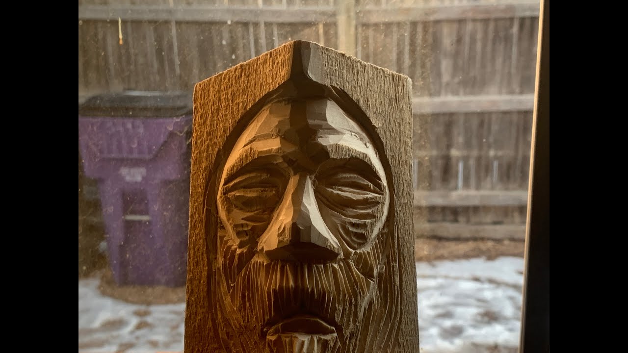 Large Basswood Wood Spirit Face Full Carving - YouTube