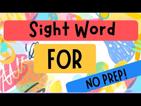No Prep Reading Practice! Sight Word FOR - YouTube