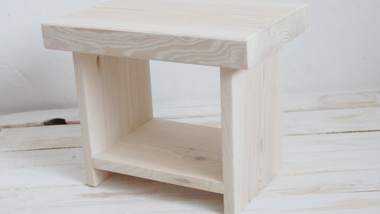Wooden stool // Drewniany taboret - YouTube