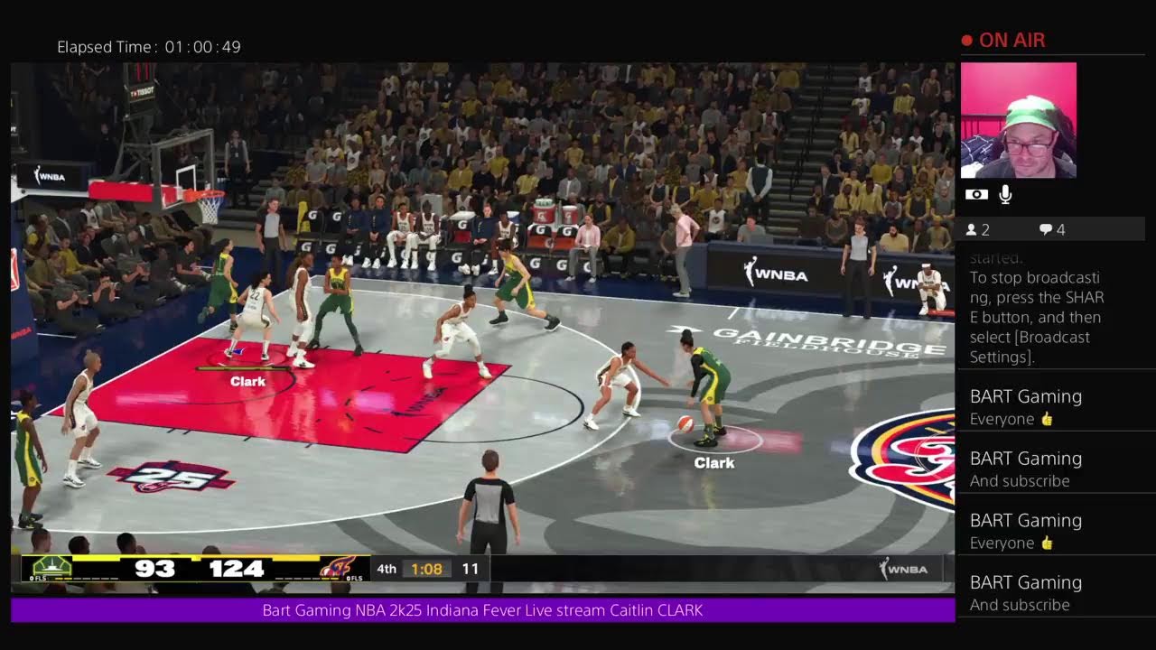 Bart Gaming NBA 2k25 Indiana Fever Live stream Caitlin CLARK - YouTube