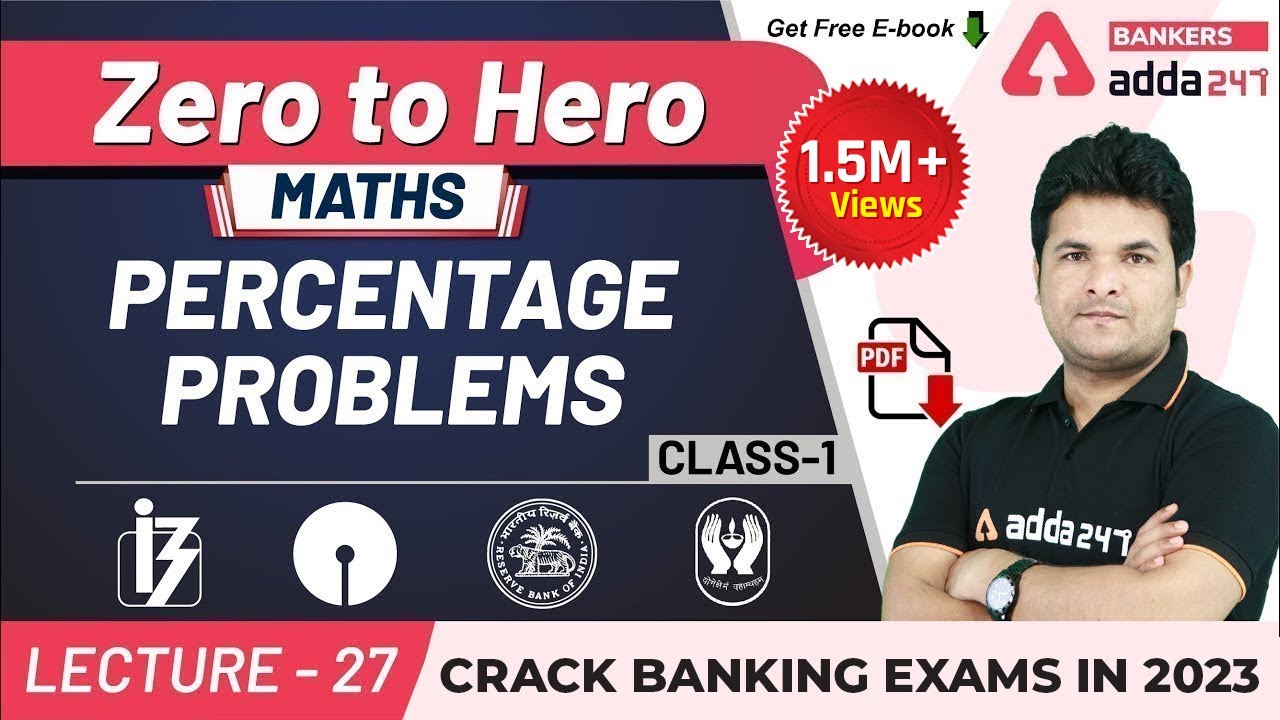 Percentage Problems Tricks Shortcuts Class 1 Maths Adda247 Banking Classes Lec 27 Percentage Problems Tricks Shortcuts Class 1 Maths Adda247 Banking Classes Lec 27