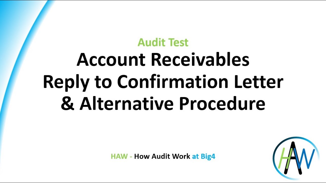 Accounts Receivable Confirmation Letter Letter To Confirm Accounts