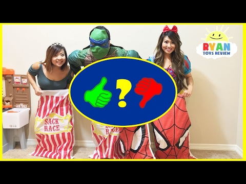 Carnival Games for kids for Surprise Eggs! Whoopee Cushion Challenge Parent vs Kid - Video Review