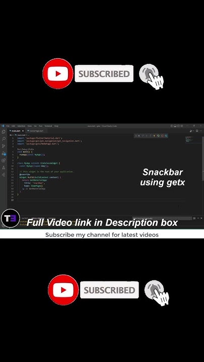 Snackbar Using Getx In Flutter Flutter Fluttertutorials Getx Technicalencoder Youtube
