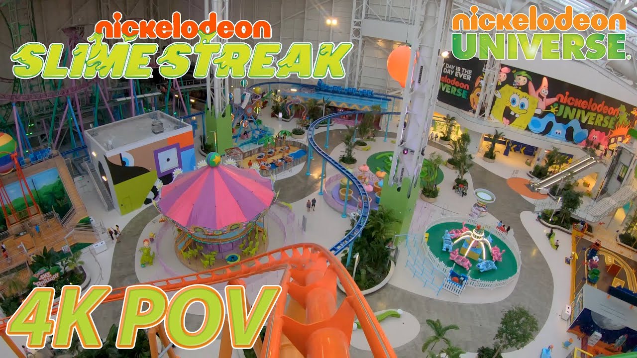 Nickelodeon Slime Streak | Frontseat 4K POV | Nickelodeon Universe ...