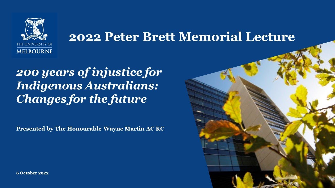 2022 Peter Brett Memorial Lecture: 200 Years of Injustice for ...