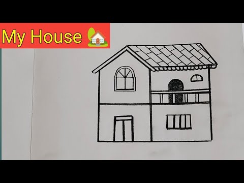 House drawing | my house pencil drawing | mera ghar | my home | hoome ...