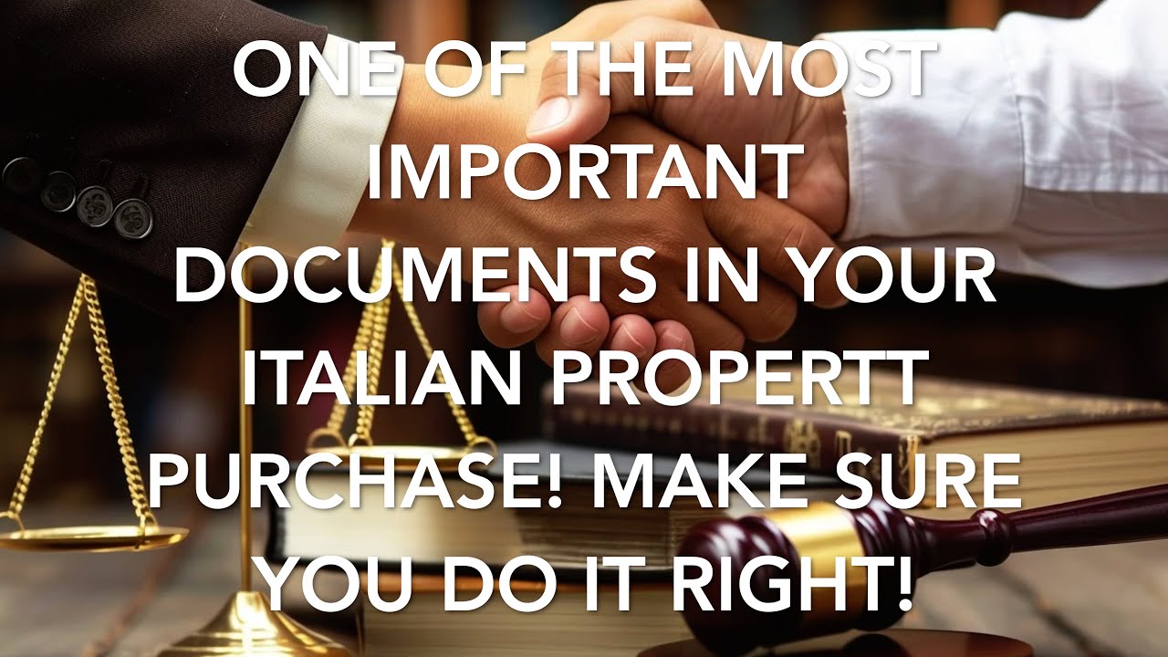 One of THE MOST IMPORTANT Documents in an Italian Property Purchase ...