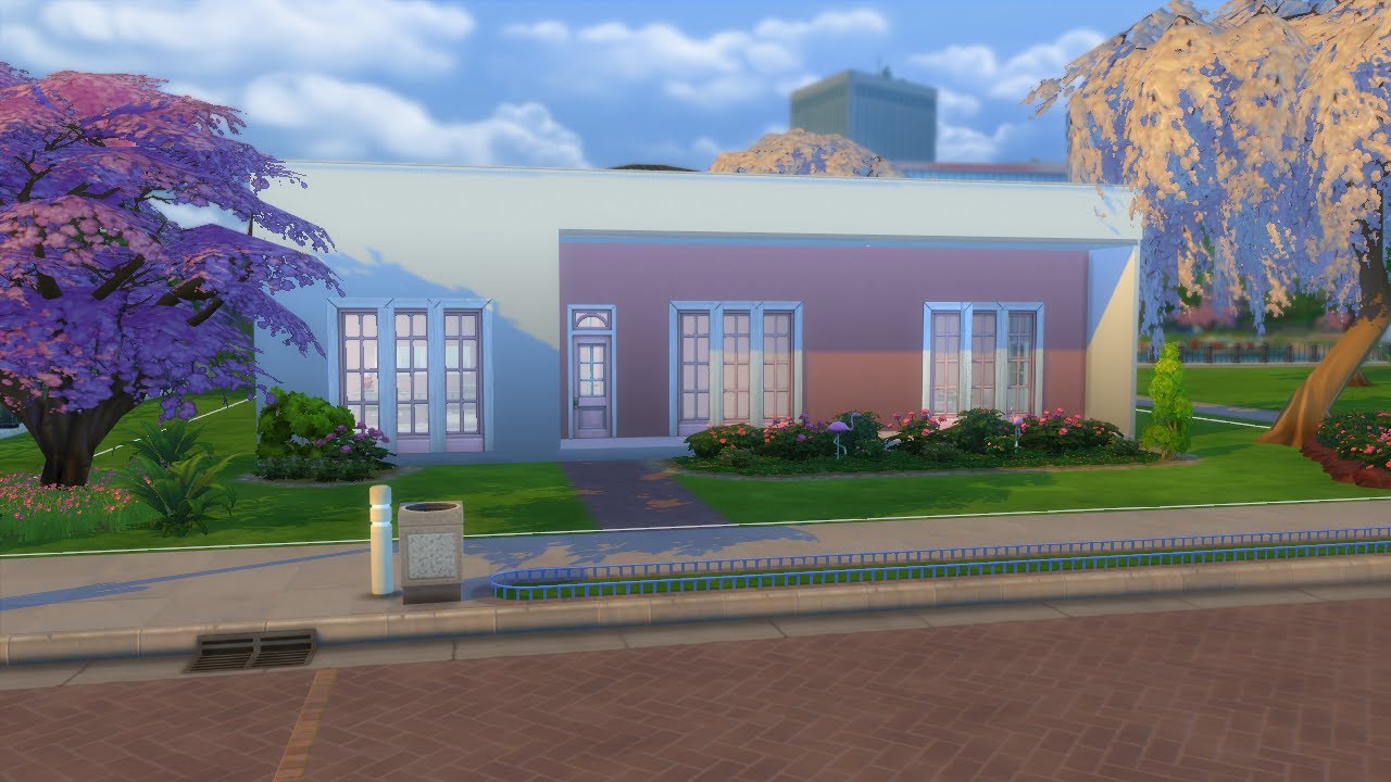 Sims 4 Modern Pink House Build Tutorial | No CC | Base Game Only - YouTube