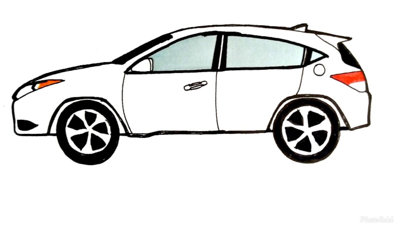 Cara Menggambar Mobil, Honda HRV dan Mewarnai | Tutorial Indonesia ...
