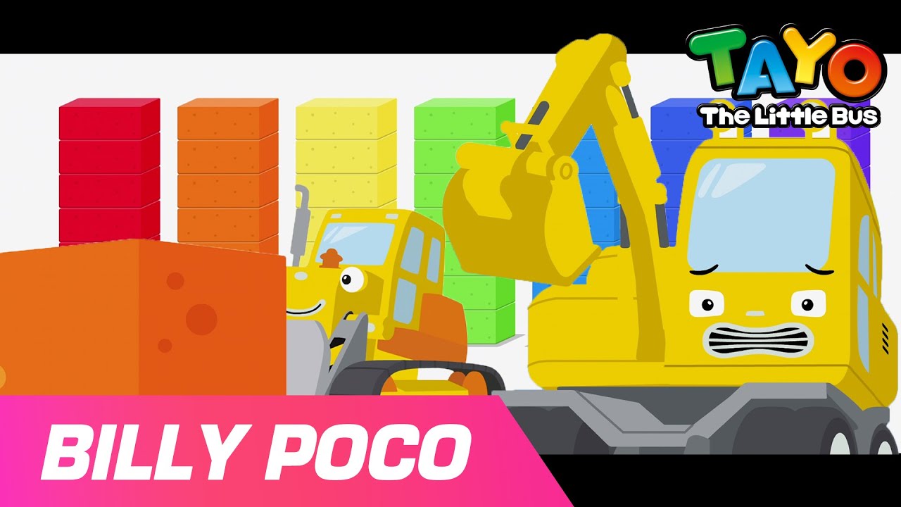 BILLY POCO l 强大的重型車輛建造彩虹街區！l 兒童歌曲 l 兒童卡通動畫 l 小巴士TAYO Tayo Chinese - YouTube