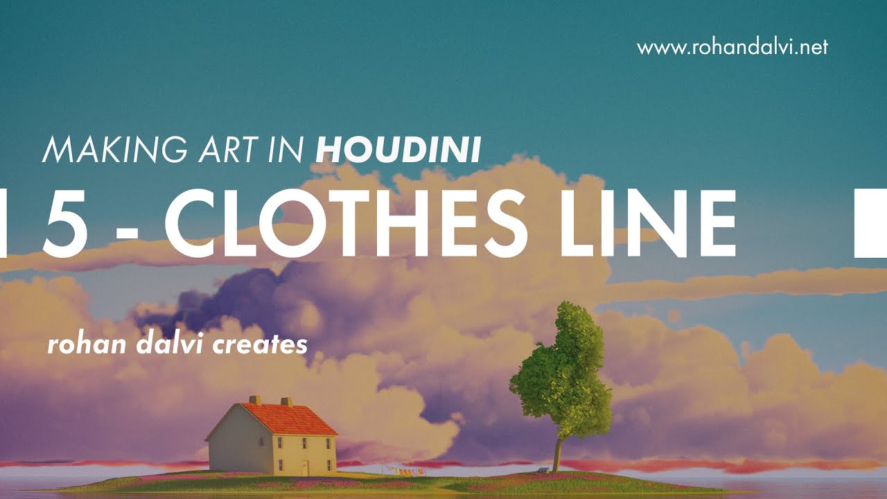 making art in Houdini - 5 - Clothes line - YouTube